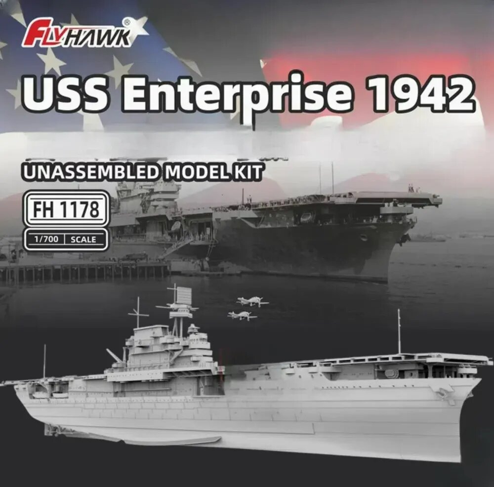 FLYHAWK FH1178 1/700 Американский Enterprise 1942 Стандартная версия Модель авианосца