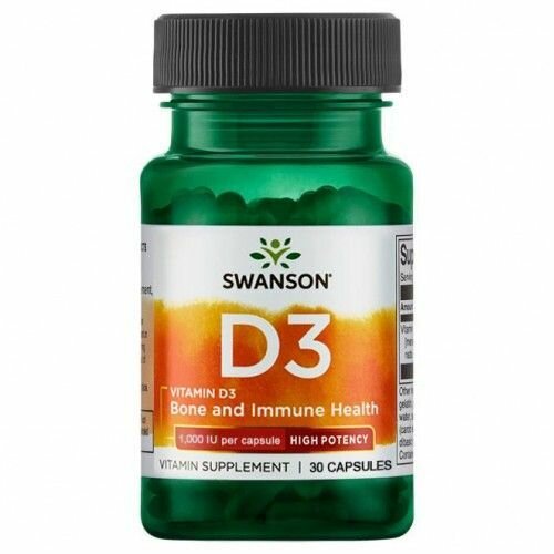 Витамин Д3 25 мг. Swanson Vitamin D-3 1000 IU 30 капсул