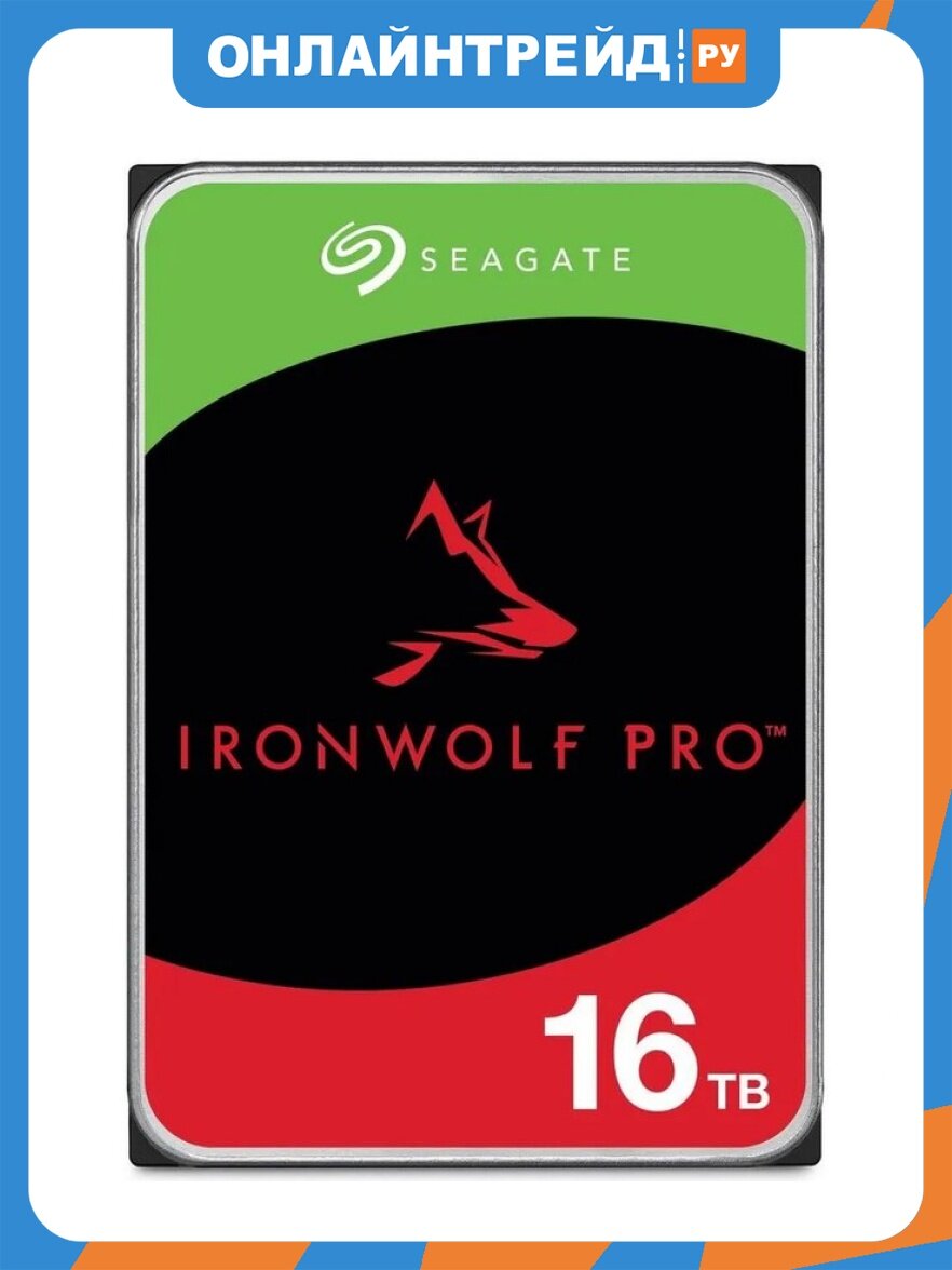 Жесткий диск 3.5" Seagate IronWolf Pro 16 ТБ, SATA III, 256 Mb, 7200 rpm (ST16000NT001)