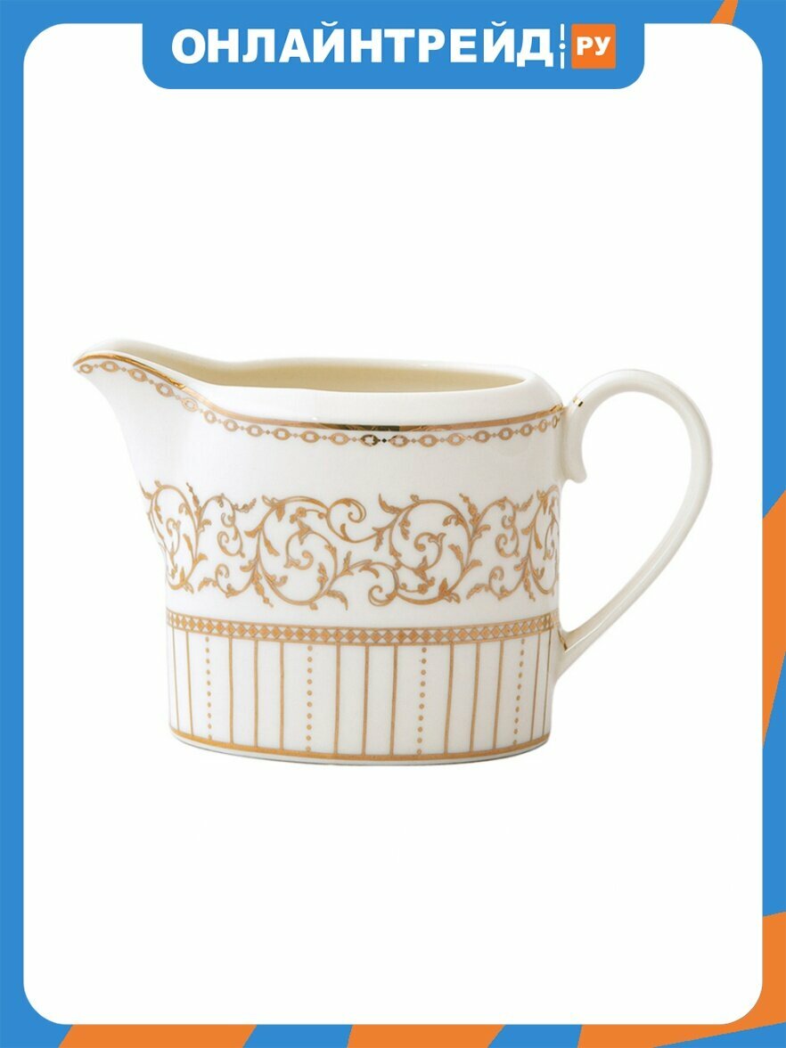 Молочник Pozzi Milano 1876 Golden, 250 мл, фарфор N, белый, с золотистым орнаментом (PM-0126/GLDE)