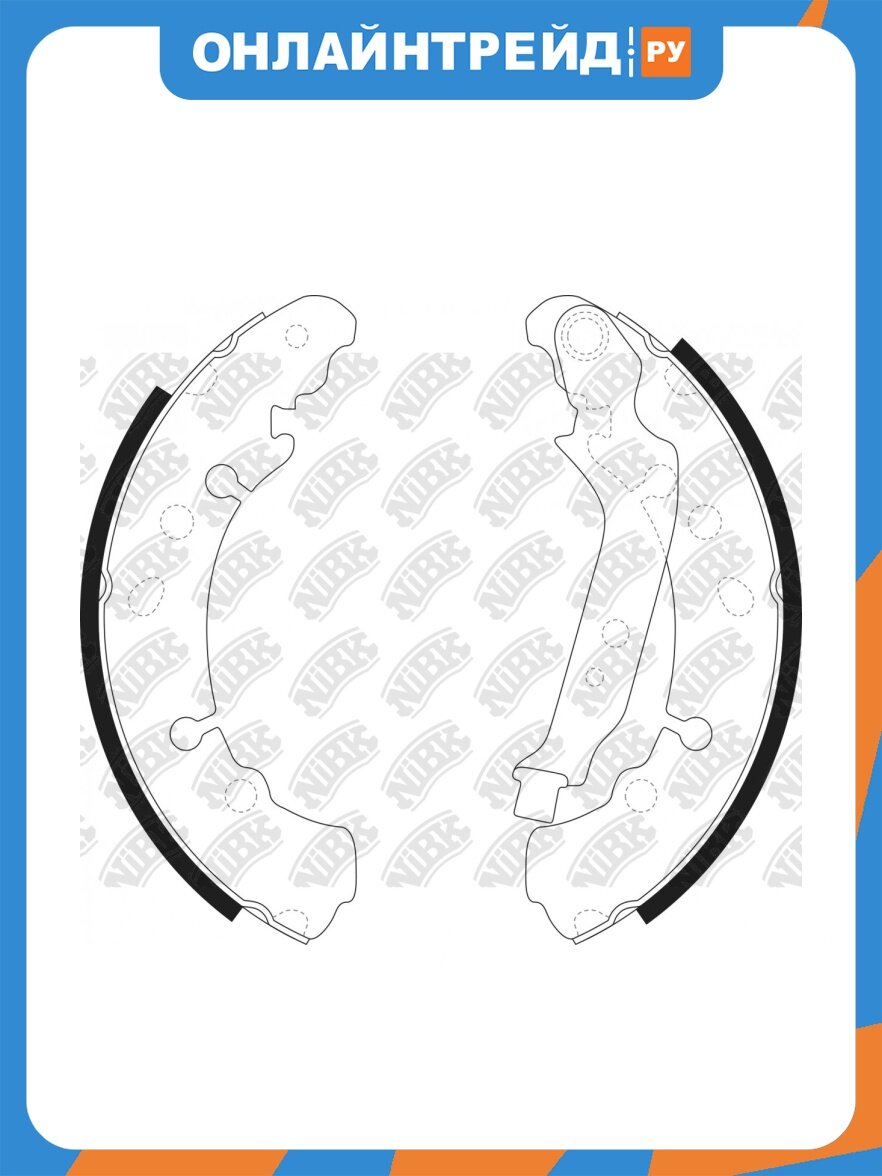 Колодки тормозные барабанные Nibk FN0622, 4 шт