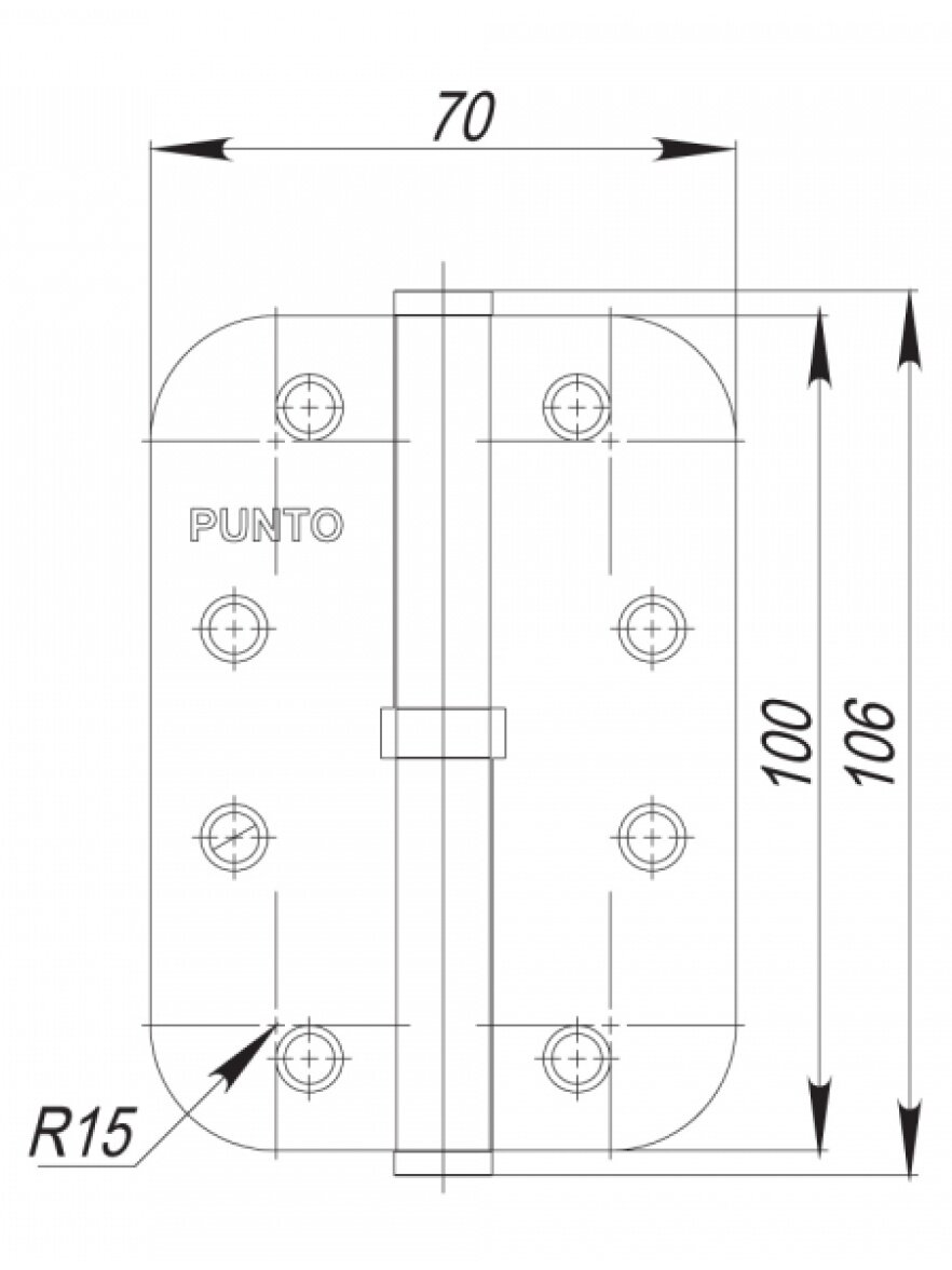 Петля съемная Punto IN4100SL-R14 PN левая (S100113/R14-4L) перл. никель подвес