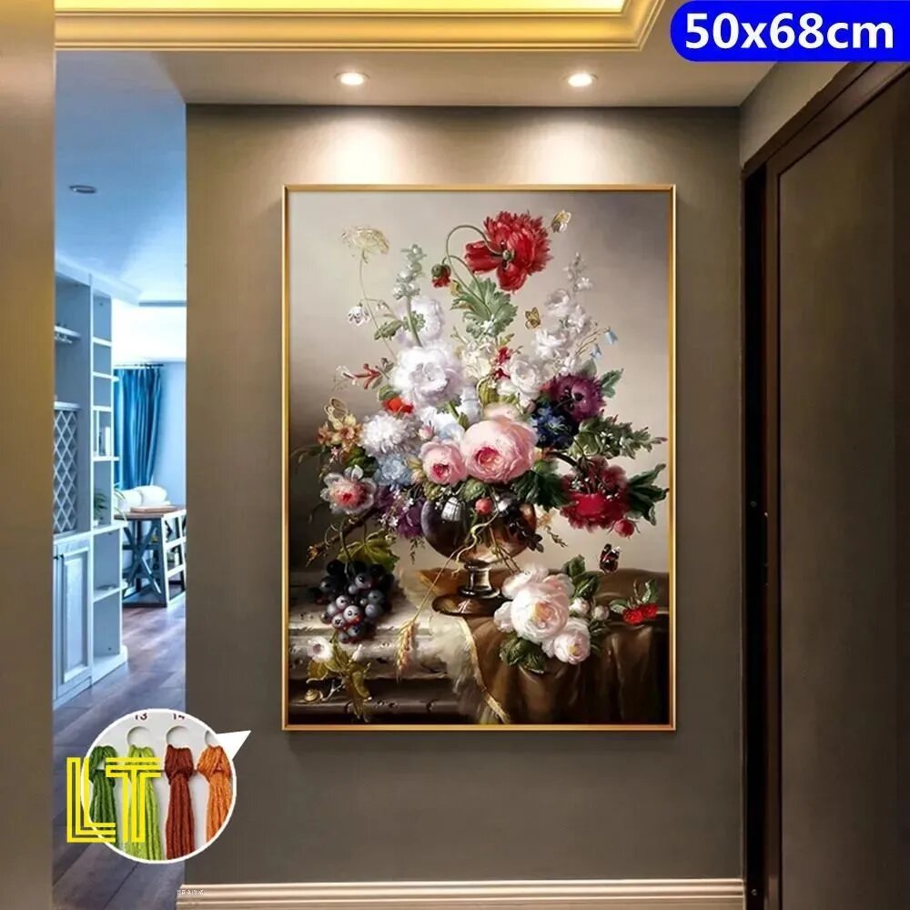 Набор для вышивания крестом ваза 11CT 50x68см