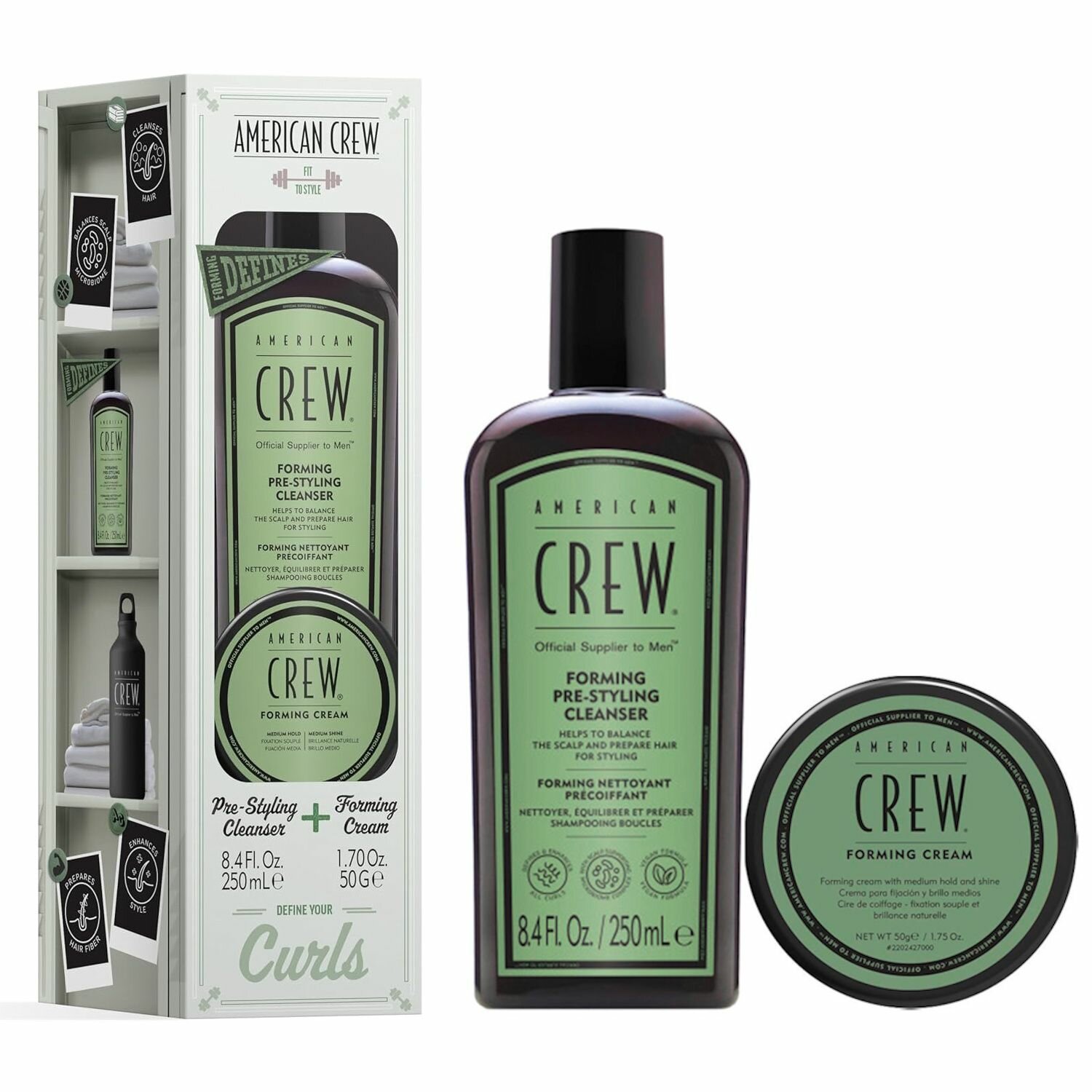 American Crew Pre-Styling Forming Shampoo 250 ml + Forming Cream 50g Набор шампунь + крем для укладки волос