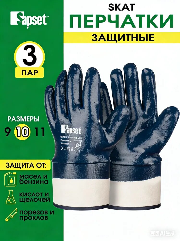 Нитриловые перчатки крага защитные XL