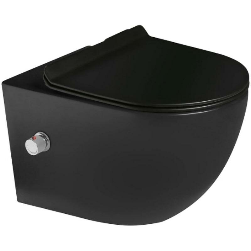 Унитаз подвесной SantiLine SL-5002MB-BD Черный матовый с сиденьем Микролифт
