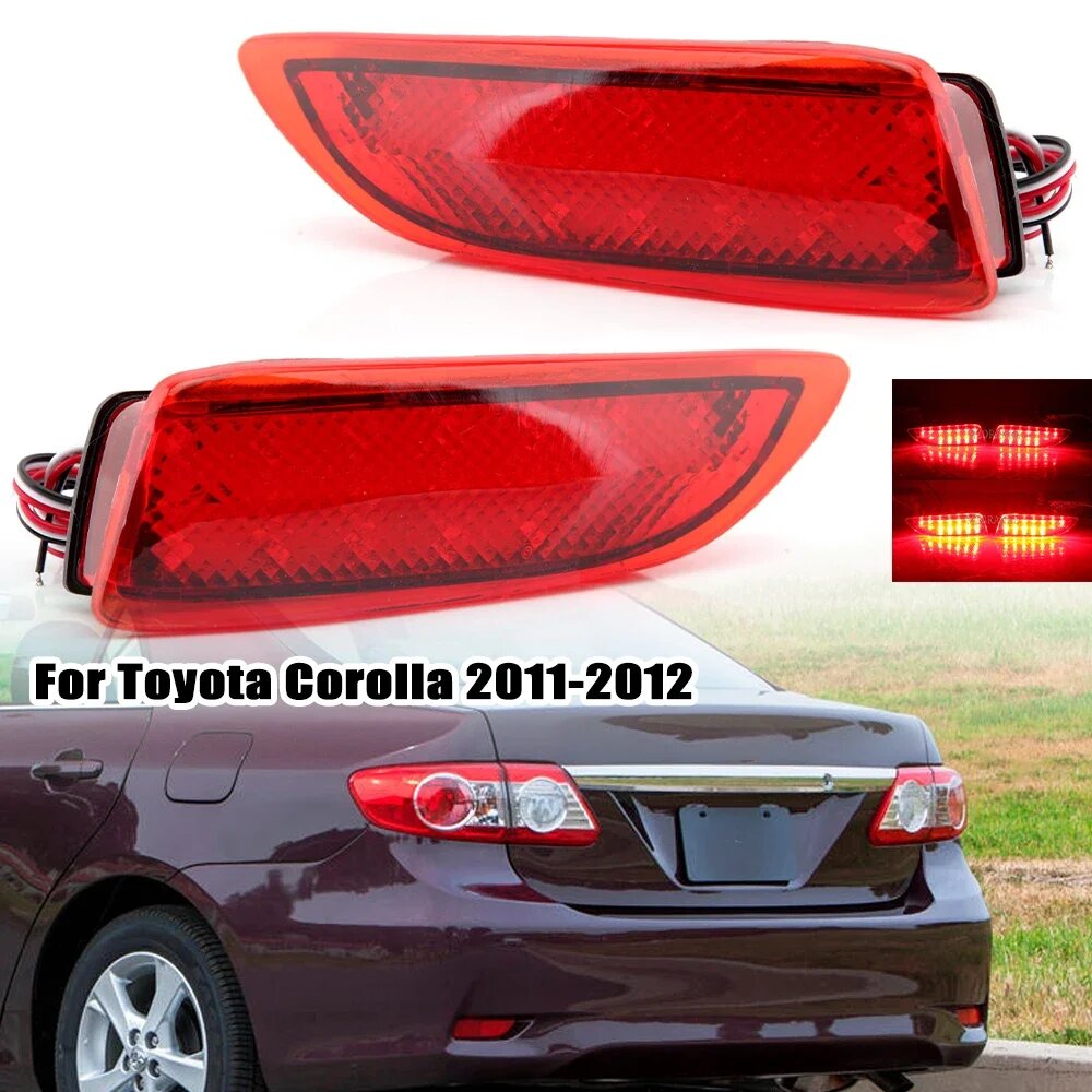 Светодиодный отражатель заднего бампера для Toyota Corolla 2011 2012/для Lexus CT200h, фонари бампера, предупреждающие стоп-сигналы, аксессуары