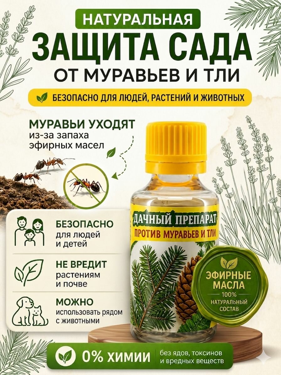 Концентрат средство от садовых муравьев на даче и дома 30 мл