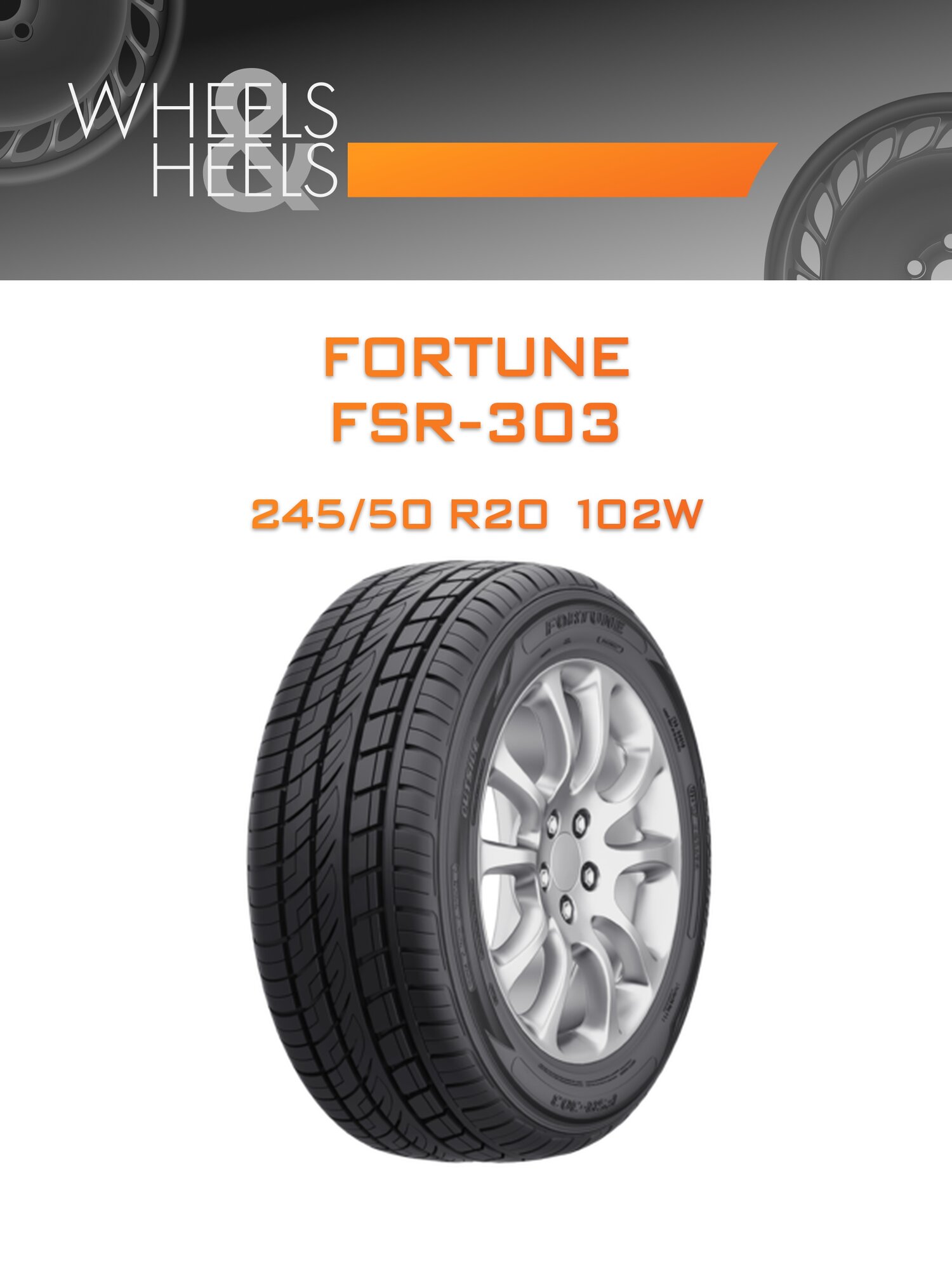 Шина автомобильная Fortune FSR-303 245/50 R20 102W SUMMER, летняя, универсальная