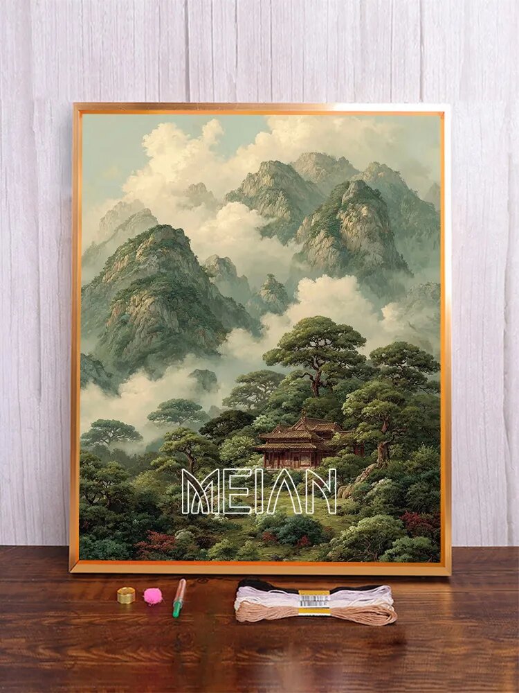 MEIAN Набор для вышивания,30x40CM,14CT,40 цветов