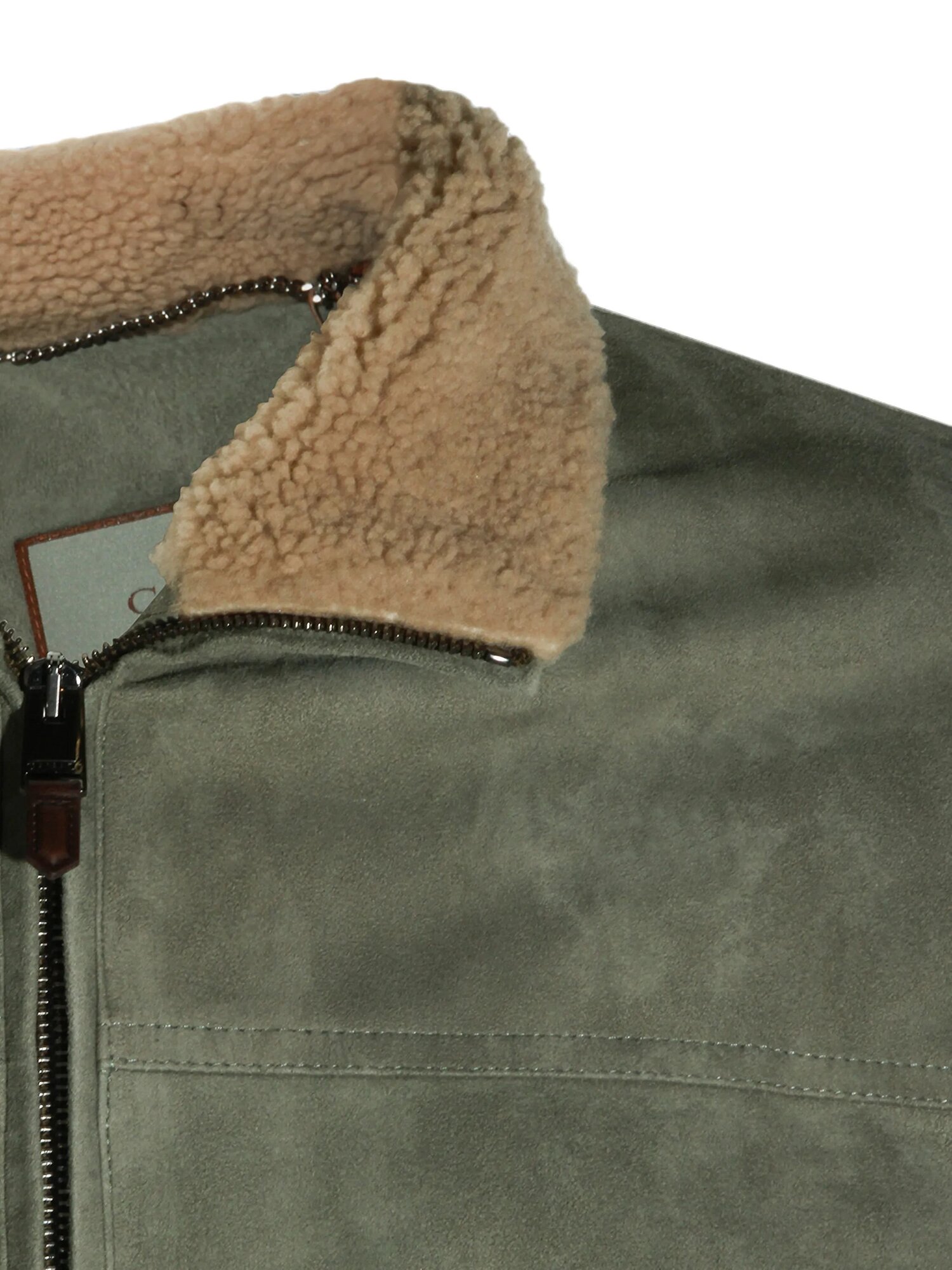 Куртка Canali Shearling-collar suede jacket, размер 52 — фото 1