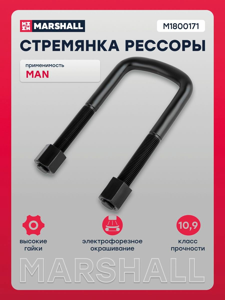 Стремянка рессоры MAN (M20x91/210x110) с гайками