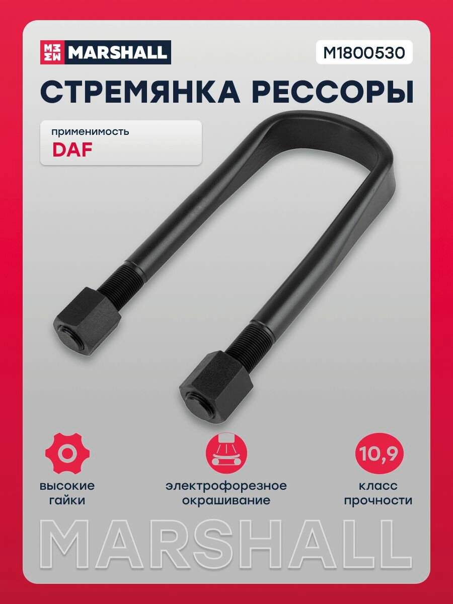 Стремянка рессоры DAF (M20x82/220x60) с гайками