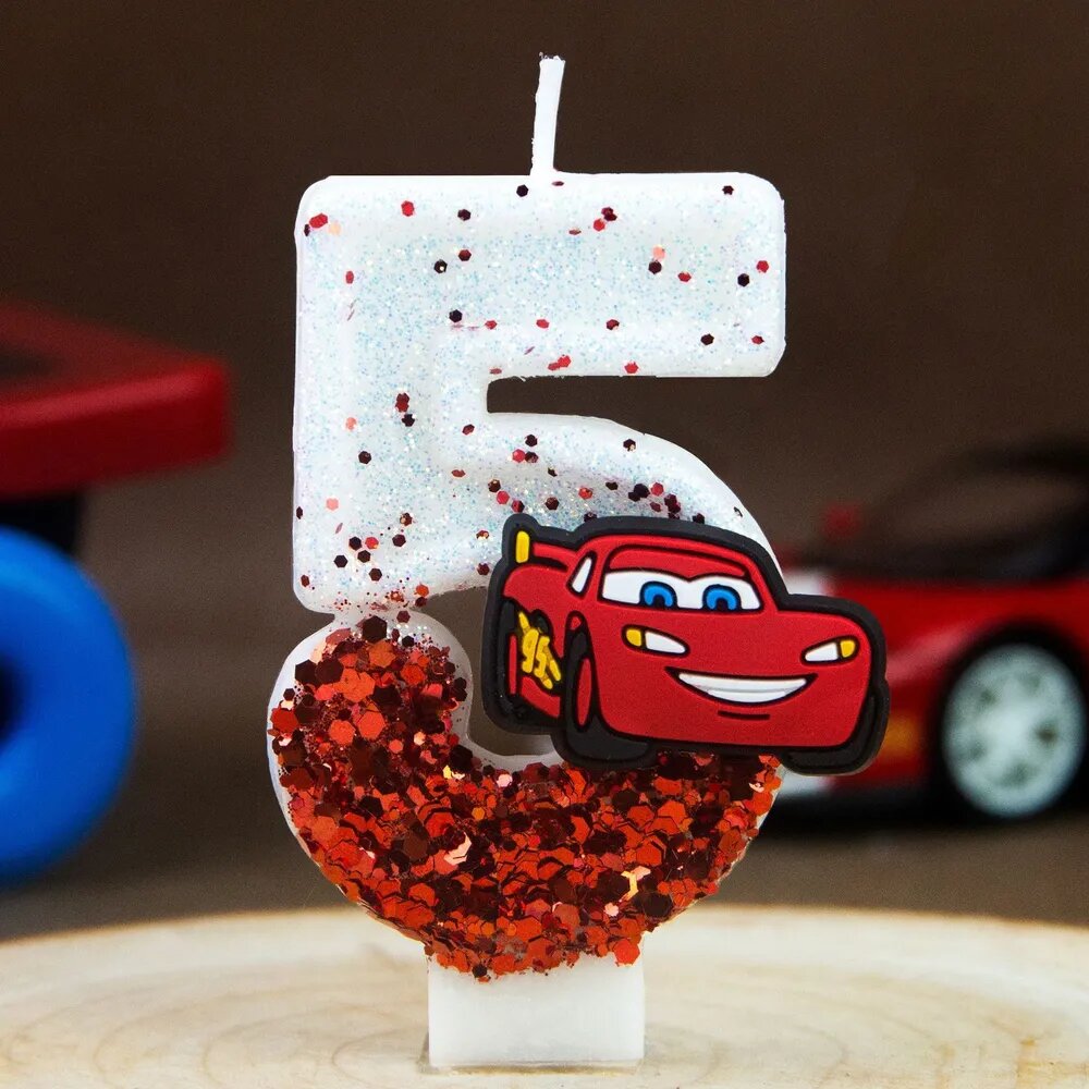Свечи для торта цифра 5 "Без отдушки", 7.5 см х 4 см, 1 шт