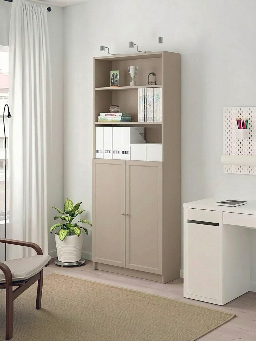 Стеллаж Билли 23 Кашемир 5981 BS FM 80x30x202 см, бежевый Дом мебели для вас