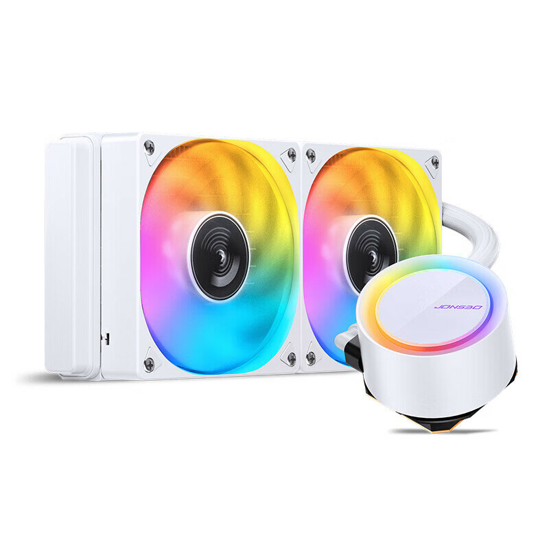 JONSBO TG-240 Белый водяной охладитель All-in-One с скрытой организацией кабелей и PWM-регулированием температуры
