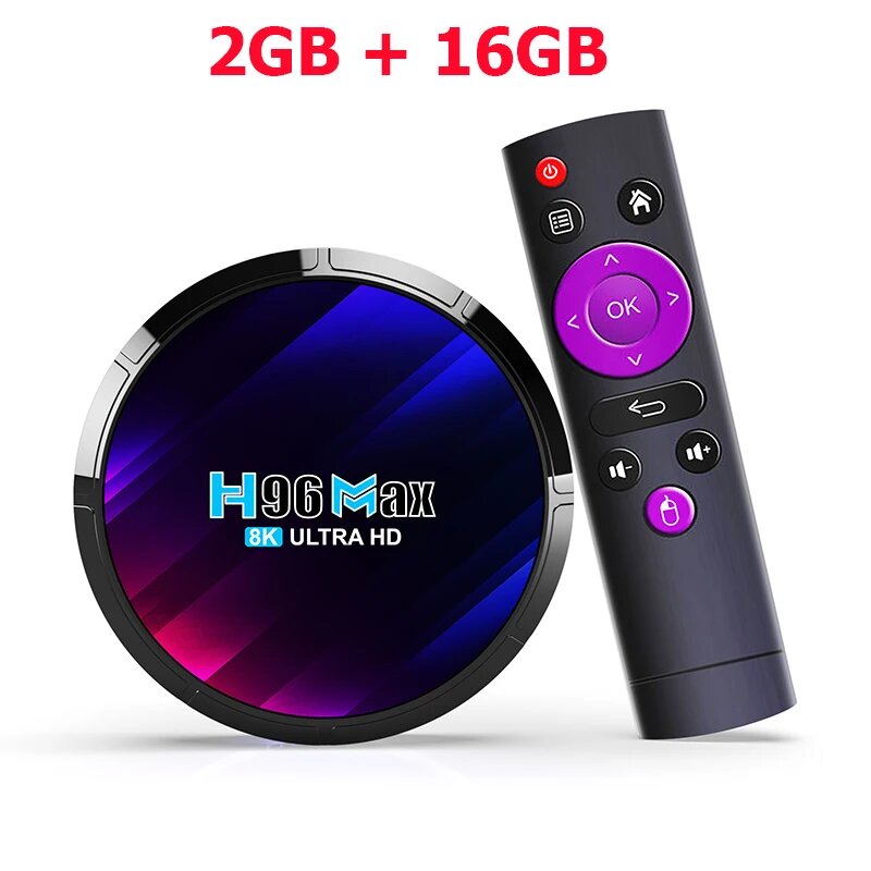 Приставка H96 Max RK3528 Android 13 4+32/64 ГБ 4K 8K Вилка стандарта Великобритании, 2G 16G