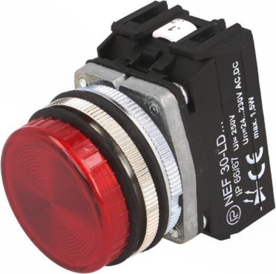 Индикаторная лампа PROMET NEF30-LDC 24-230V AC/DC 30мм NEF30 -15-30 град. C Подсвет LED d30,5мм 1 шт