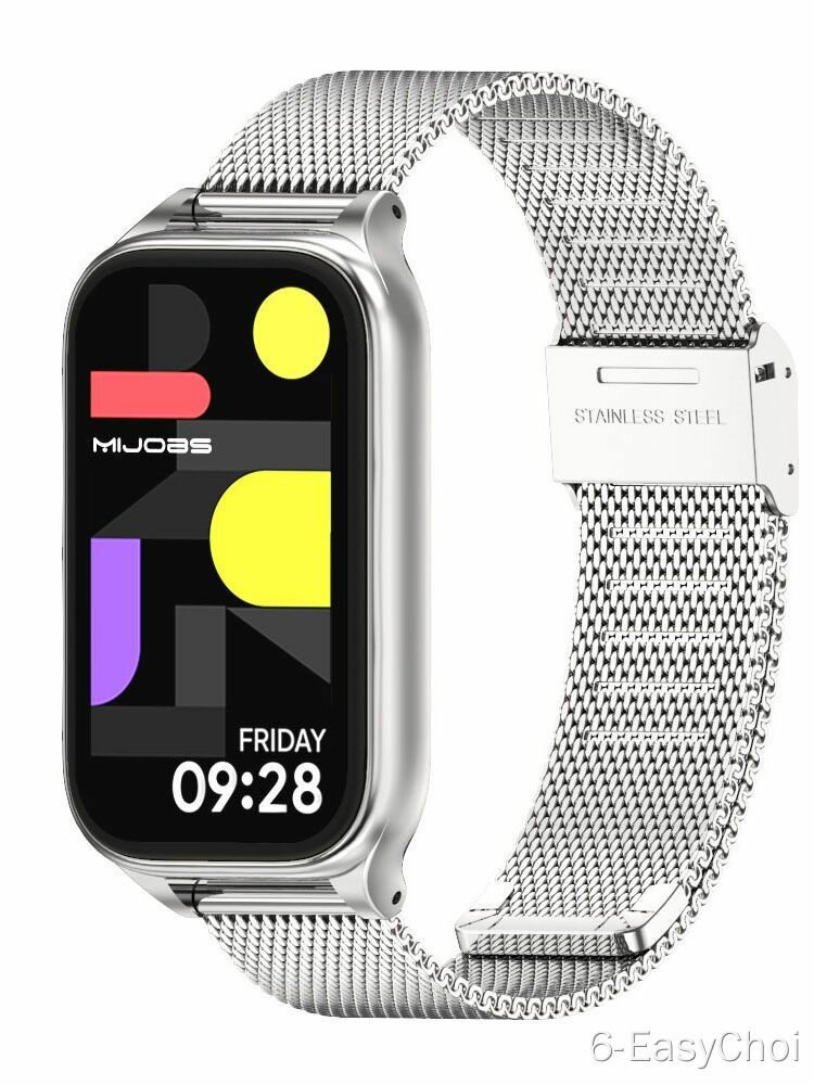 Ремешок для Xiaomi Smart Band 9 Active, Redmi Band 3 Металлический фитнес-браслет пряжка нержавеющая сталь