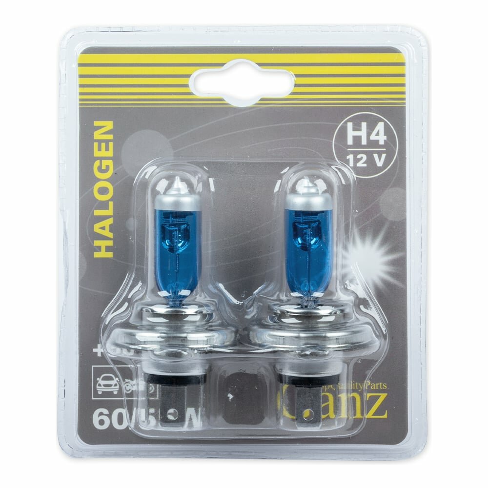Лампа GANZ 12V H4 60/55W +50% P43t 5000K 2 шт. блистер GIP06053