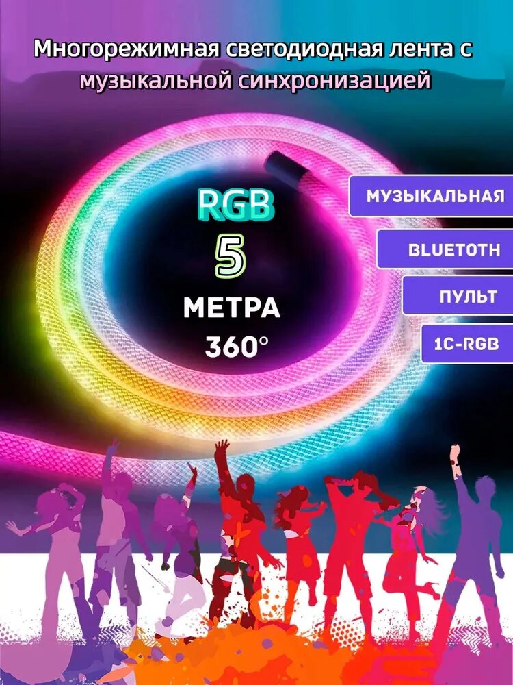 Светодиодная лента 0.6 Вт, IP67, Желтый, 1 шт