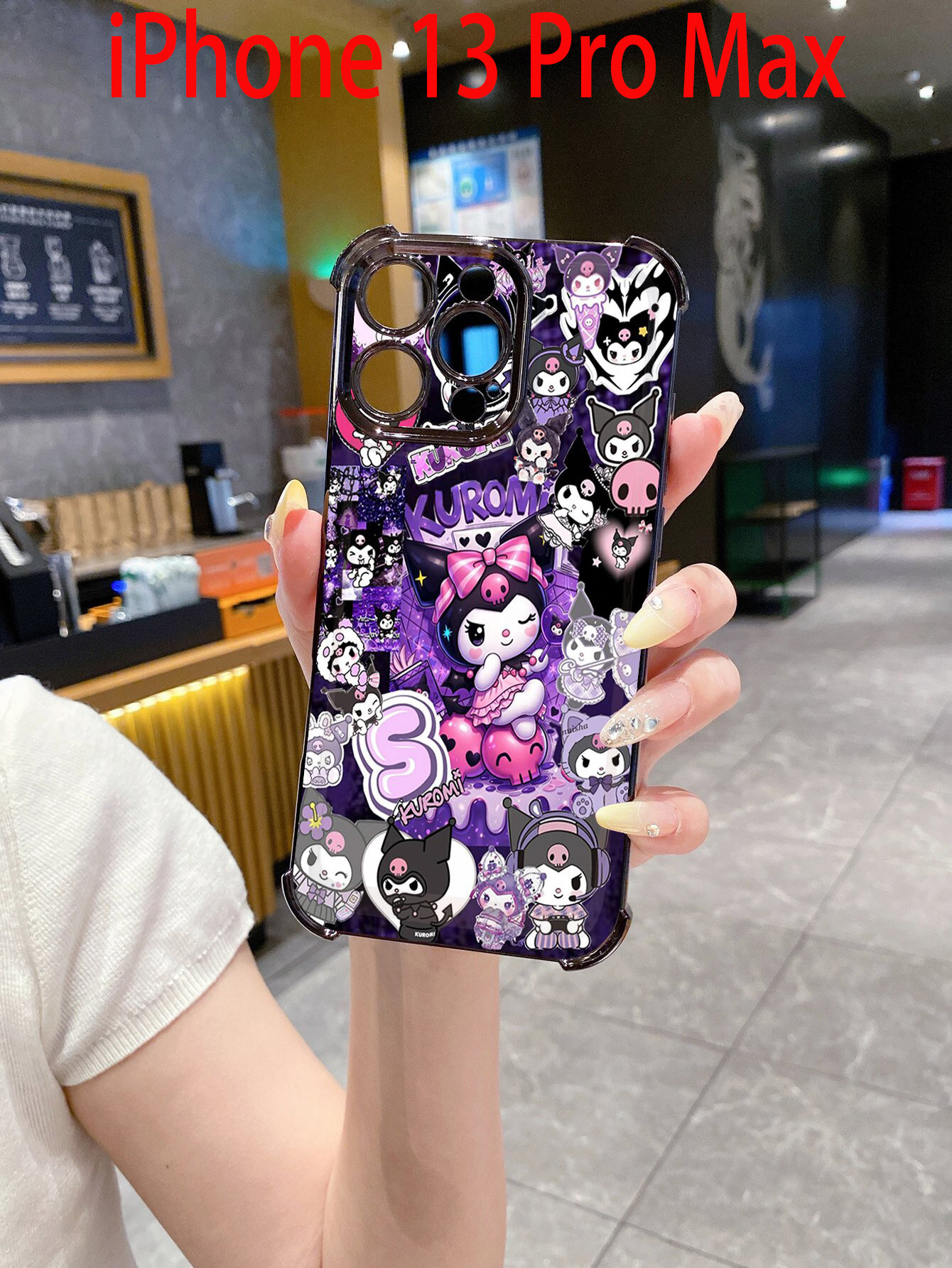 Мягкий чехол с гальваническим покрытием для iPhone 13 Pro Max с милыми Куроми, Мелоди и Hello Kitty.