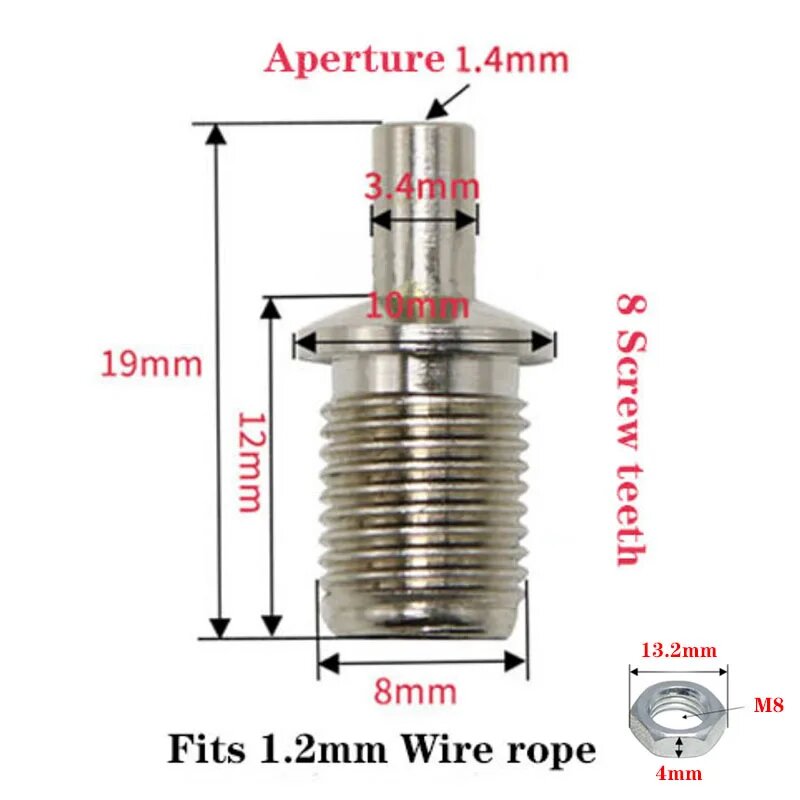 Медные гайки M6M8M10M12 для тросов M8 X10pcs