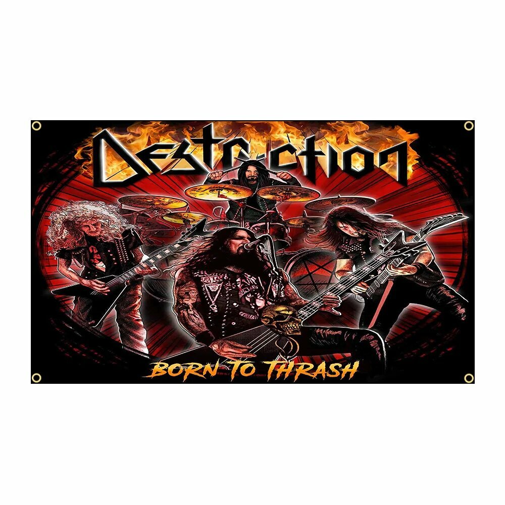 90x150 см 3X5FT Band-D-D-Destructions Heavy Rock Band Флаг Полиэстеровый баннер с принтом для гаража Настенное украшение для двери