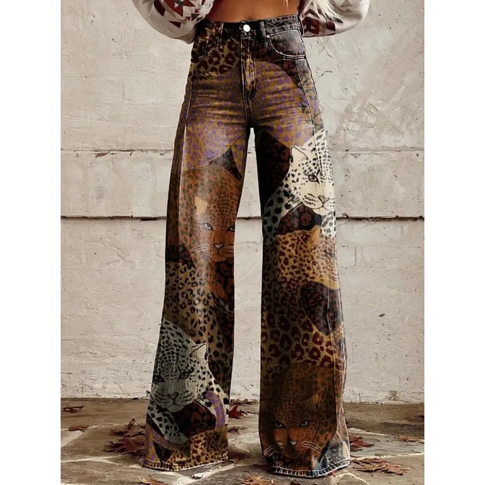 Женские брюки-палаццо Floral Aztec Patchwork полиэстер