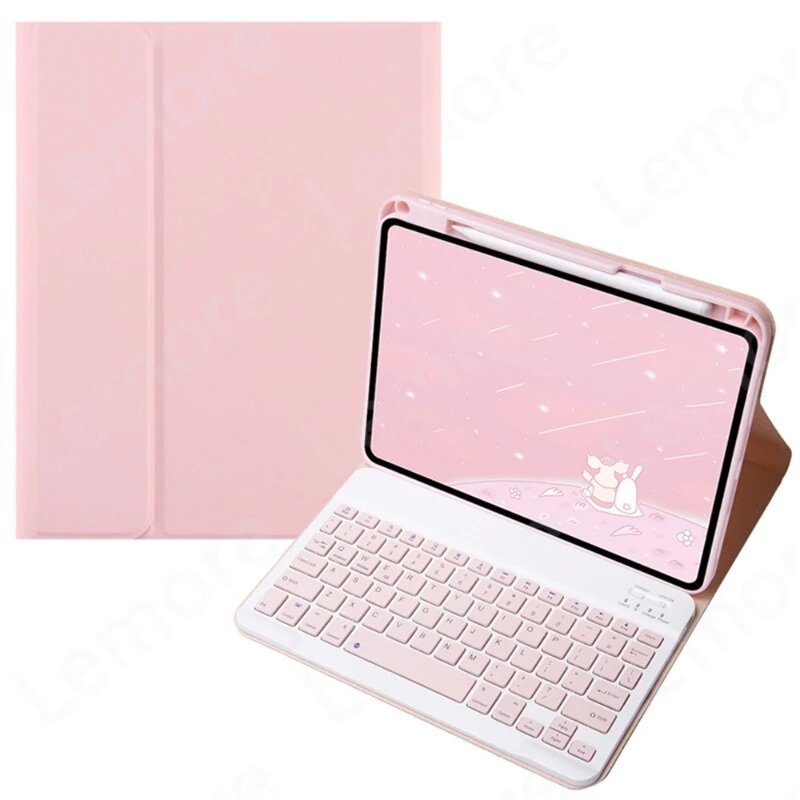 Чехол-клавиатура для Xiaomi Poco Pad M1 12.1" Розовый, Russian, Pink