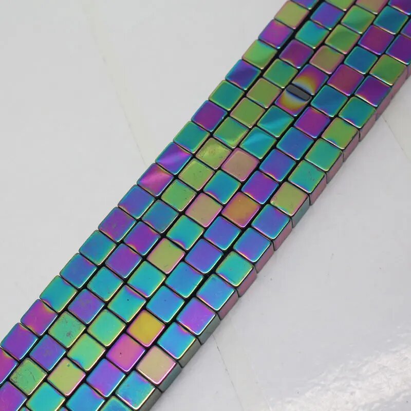 Бусины лаerf beads гематит квадратные multicolor 2x2-6x6 мм 6x6mm