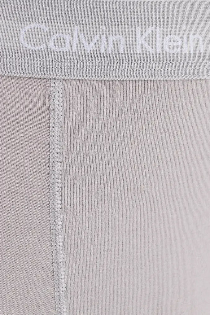 Трусы CALVIN KLEIN TRUNK 3 PACK COTTON STRETCH, комплект из 3 шт., размер L, черный, синий, серый — фото 1