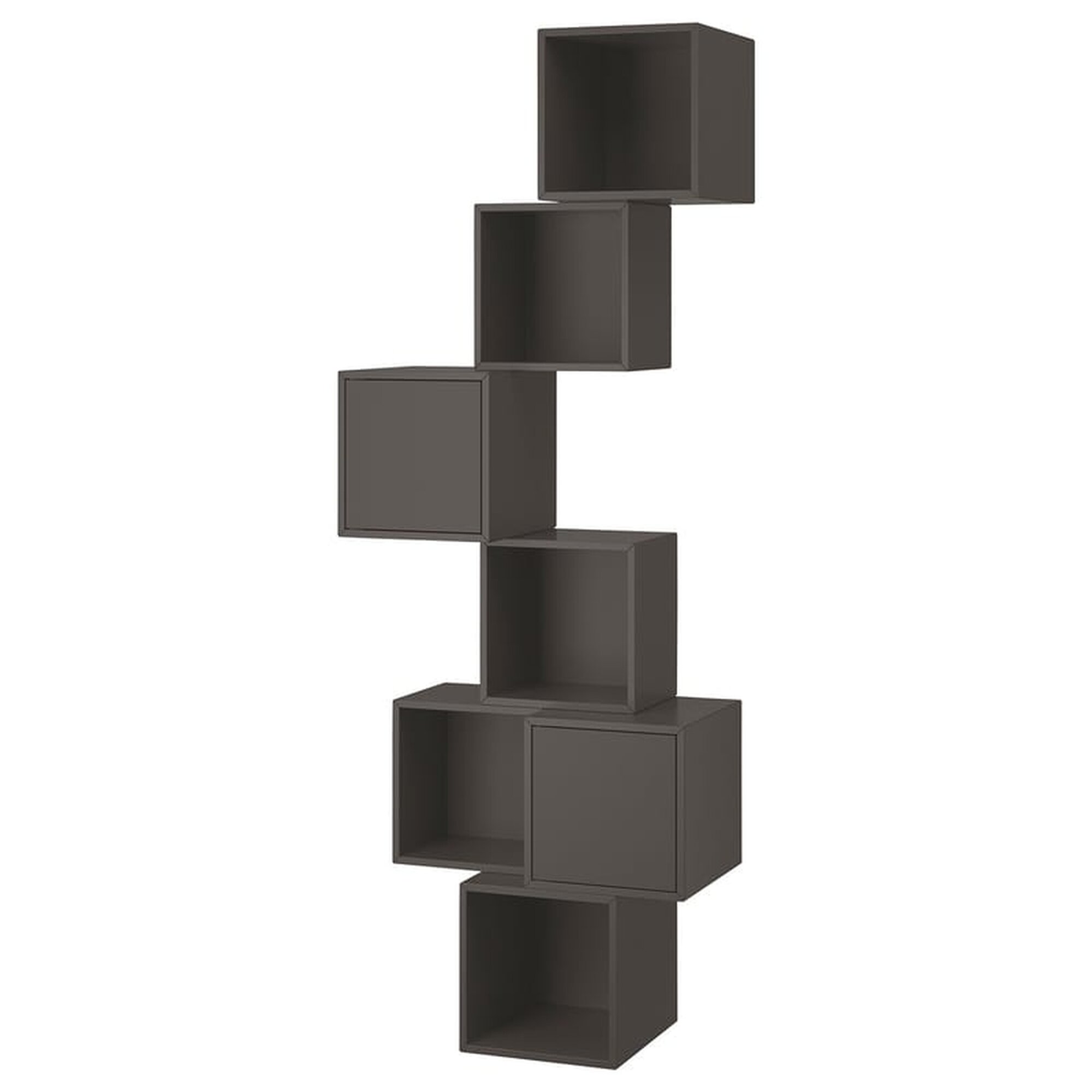 Полка IKEA EKET Комбинация настенных шкафов, темно-серый, 80x35x210 см 591.891.27