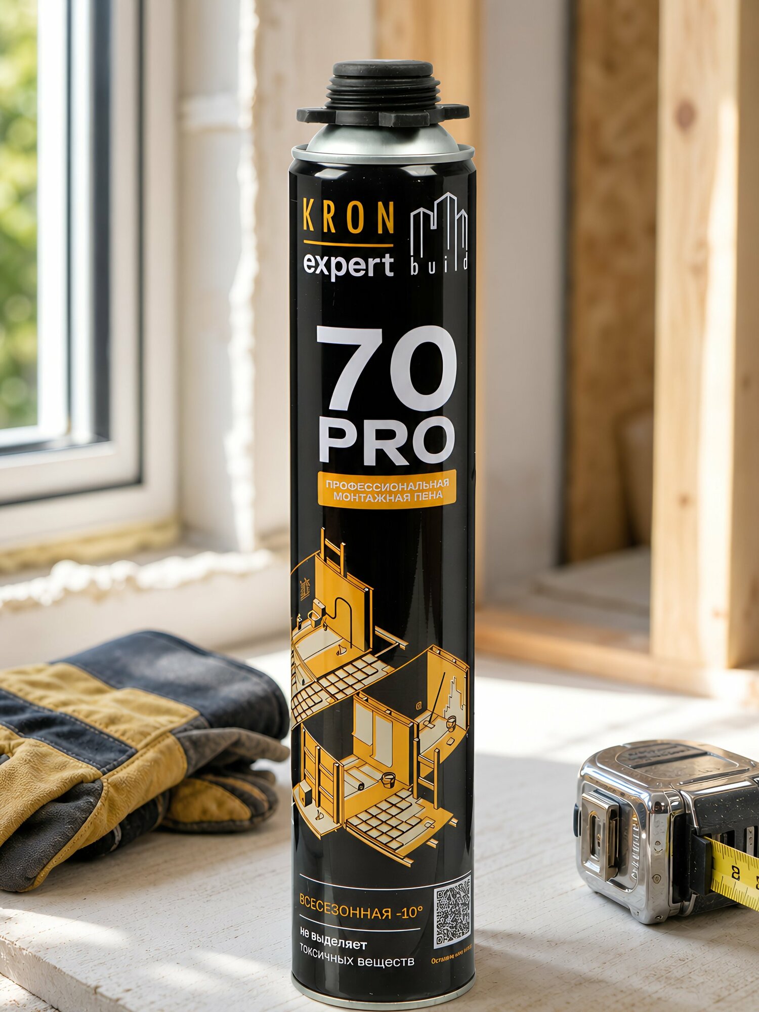 Пена монтажная Kronbuild, Всесезонная PRO, профессиональная, 950 г, всесезонная, FAS70