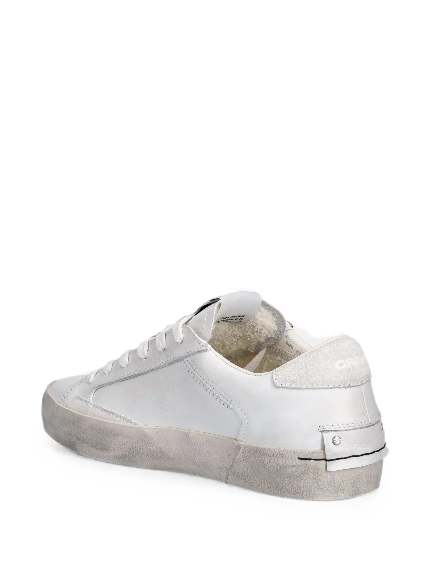 Кроссовки Crime London Distressed slogan-print sneakers, размер 40, бежевый/белый — фото 1