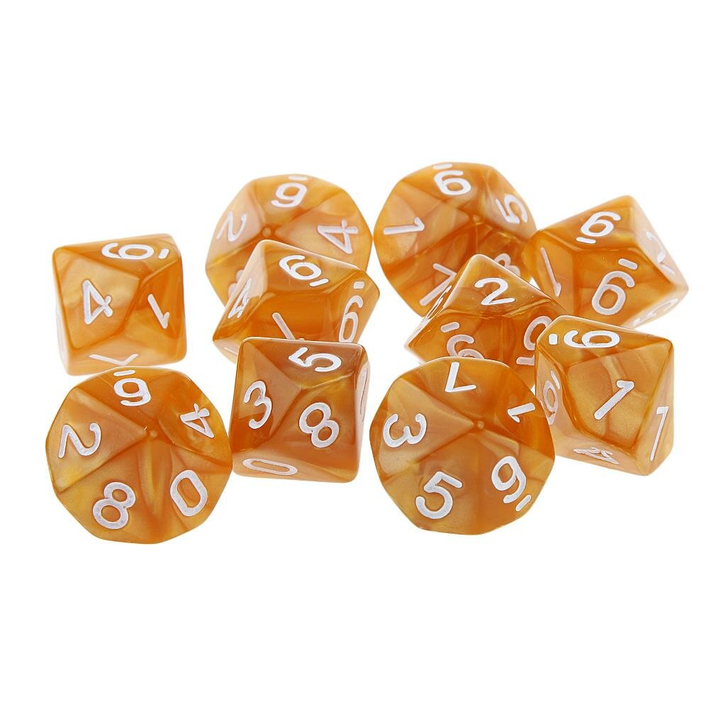 10 десятигранных кубиков D10 для игры в D&D, ролевые игры, вечеринки, игры, кофейные кубики