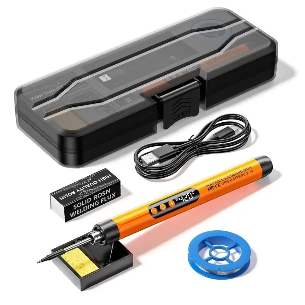 Беспроводной электрический паяльник USB C200S с заменяемыми насадками, Type-C 5V 8W, быстрая зарядка, портативные инструменты для ремонта и сварки
