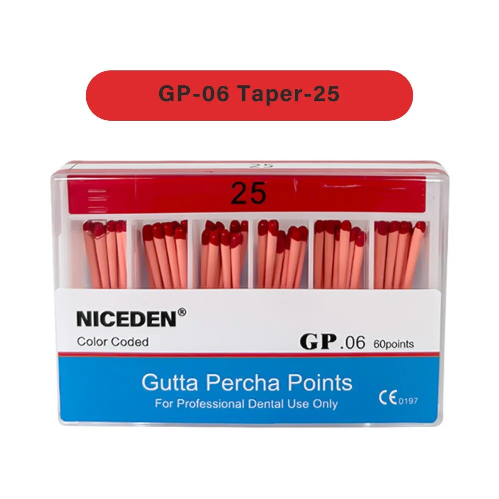Гуттаперчевые штифты, gutta-percha point № 06-25