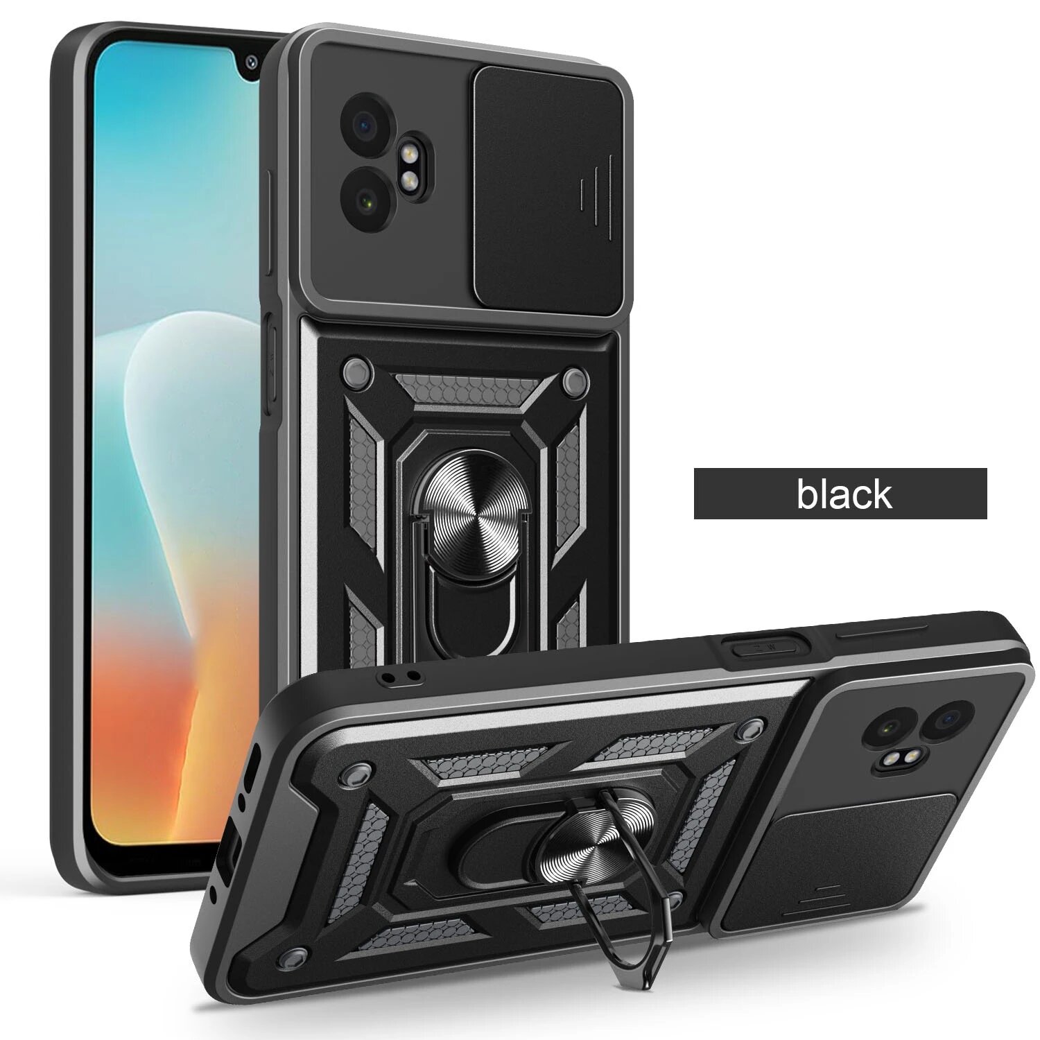 Бронированный чехол-подставка для Samsung Galaxy Xcover 7 Pro Галактика XCover7, Черный, Black