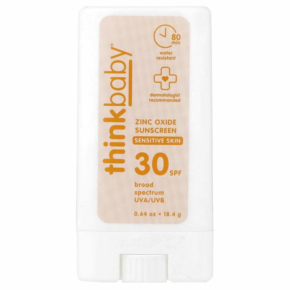 Thinkbaby, Солнцезащитное стредство-стик, фактор защиты SPF 30+, 18,4г