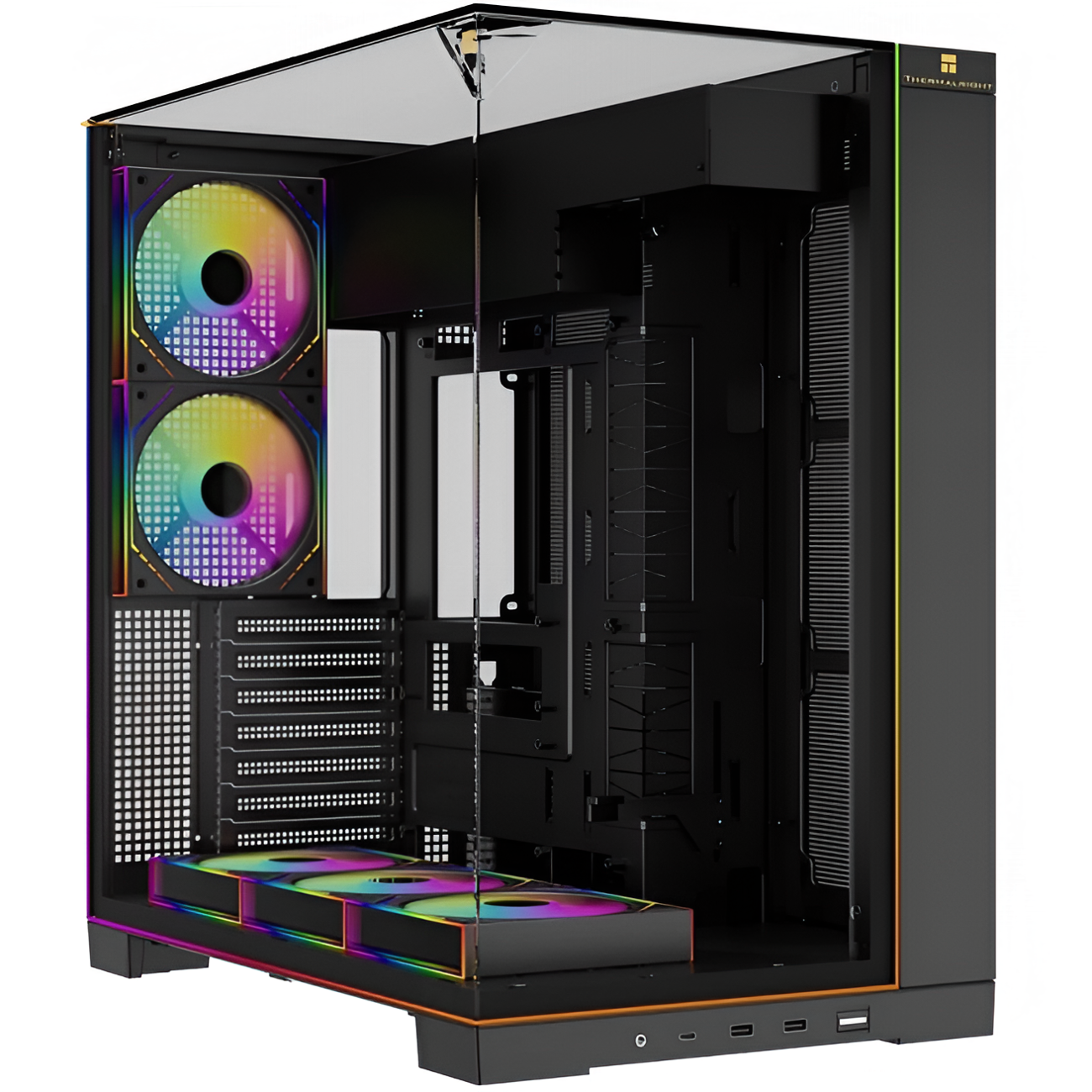 Корпус Midi-Tower Thermalright TR-A70 FAN5-M TG ARGB Strip, черный (TRA70AF5MB)