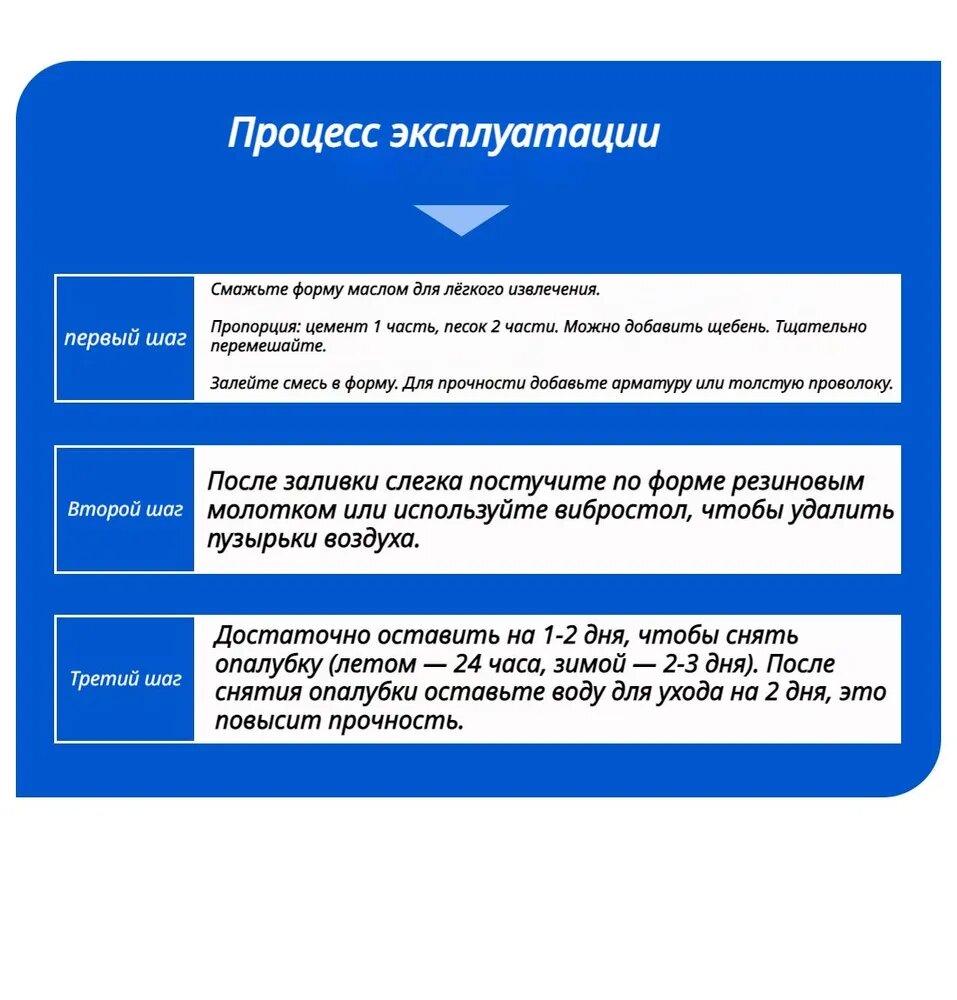 Форма для бетонной плитки 60×30 см, многоразовый шаблон с фактурой натурального камня для садовых дорожек — фото 1