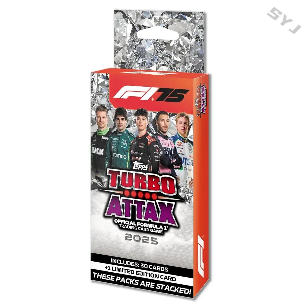 Спортивная карточка Topps Turbo Attax 2025, 30 карт + 1 лимитированная карта, Официальная коллекционная карточная игра Formula 1