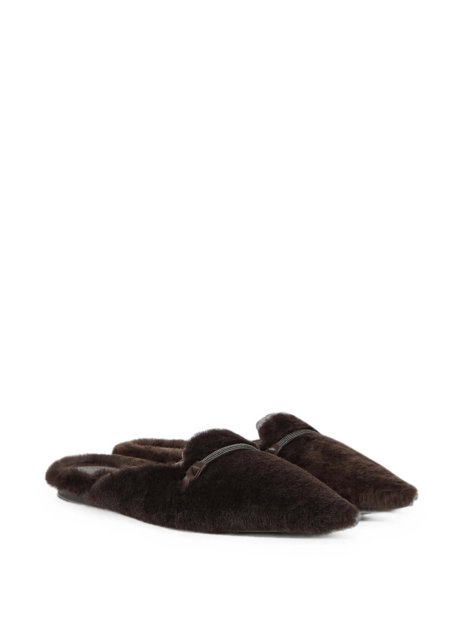 Балетки BRUNELLO CUCINELLI Shearling flats with precious bar, размер 36 — фото 1
