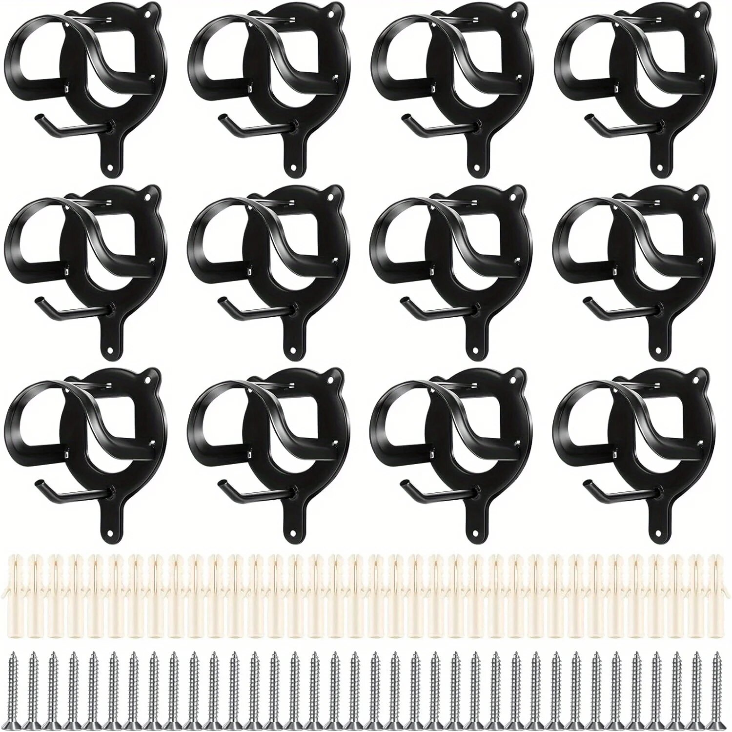 Держатели для седел черные металлические 6/8/12 шт Черный, 12PCS-Black