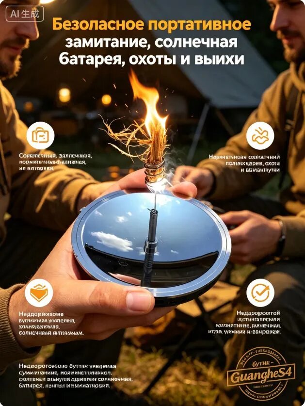Безопасное портативное зажигание, солнечная батарея, охоты и выживания в дикой природе