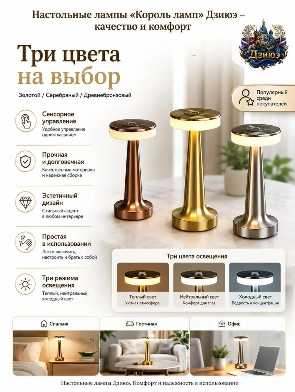 Аккумуляторный сенсорный настольный светильник, декоративный, для бара и кемпинга