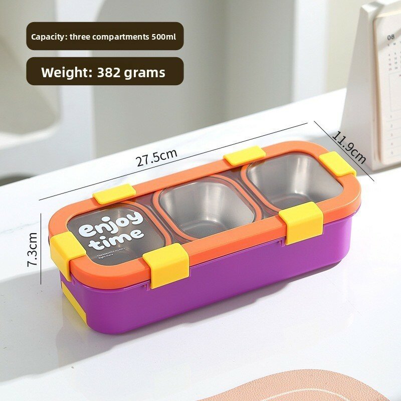 Lunch box stainless steel lightweight with microwave safe sealed design for daily use brand unknown orange 500ml