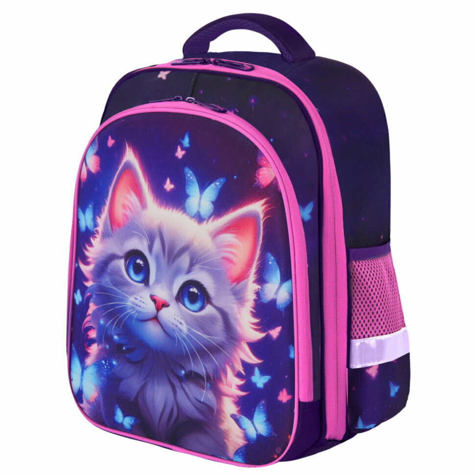 Ранец BRAUBERG KIDS STANDARD, 2 отделения, "Любознательный кот", 36х28х14 см, 273145, 273145