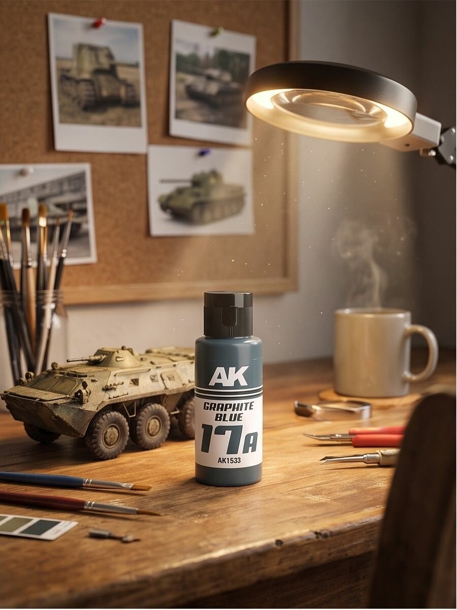 Акриловая краска AK Interactive - 17A - Graphite Blue (60мл) — фото 1